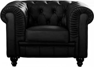 Menzzo Grand Fauteuil Chesterfield - Sessel Schwarz