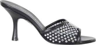 Stuart Weitzman Femme, Chaussures, Noir, Taille: 37 1/2 EU Bareitall Shine Slide 85