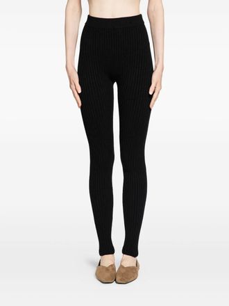 Max Mara legging en maille &agrave; design c&ocirc;tel&eacute; - Noir
