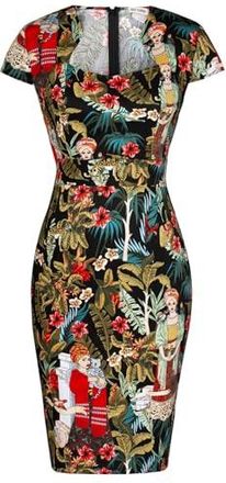 Grace Karin CL7597 Robe Crayon Vintage années 50 à Manches Courtes - - Taille M