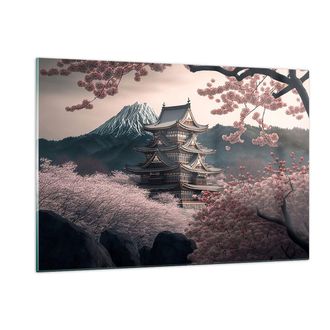 Arttor Wandbilder Dekoration Wohnzimmer Asien Japan Japanische Kirsche Bilder auf Glas 120x80cm Glasbild Schlafzimmer K&uuml;che Deko Wand Kunstdruck Art Gro&szlig; XXL