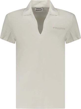 Freddy Femme, Blouses et Chemises, Blanc, Taille: 40 FR T-shirt &agrave; manches courtes et col en V