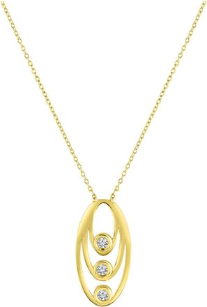 Fascination by Ellen K Halskette Gold 375 mit wei&szlig;en Zirkonia-Steinen 45/42cm lang