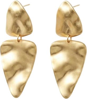 Dansk Copenhagen Frida Waterproof 18K Gold Plated Statement Earring - Brushed Stainless Steel - - Accessories - Damen - Gelb - ONE SIZE