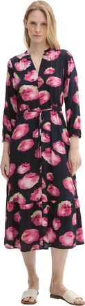 Tom Tailor Damen 1043516 Maxikleid mit Muster & Bindedetail, 35888-Digital Flower Design, 40