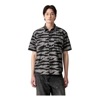 Neighborhood Camo Muster Chambray Hemd SS - - Shirts - Herren - Schwarzk - L