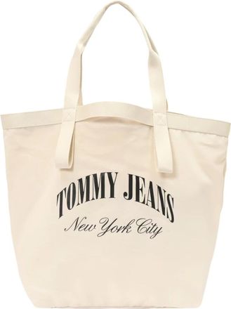Tommy Hilfiger Femme, Sacs, Beige, Taille: ONE Size Canvas Logo Medium Tote