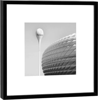 Cognosco Fotografie im Holzrahmen: Allianz-Arena München-Fotodruck-Format 27 x 27 cm-Rahmenfarbe Hochwertiges Wandbild, Geschenkidee oder Souvenir aus dem Frei