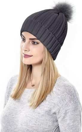 Generic Bonnet Femme Hiver Bonnet Femme Chapeau Femme Hiver Confortable Classique - Tricot &Eacute;pais Douillet Hiver, Style Ample Et Chaud, Parfait pour Journ&eacute;es F