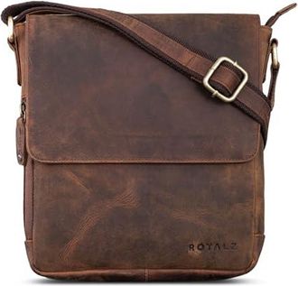 Royalz Cleveland Petit Sac à Bandoulière Vintage en Cuir pour Homme Élégant Sac Vintage pour Hommes cuir véritable, Couleur:Nevada Marron