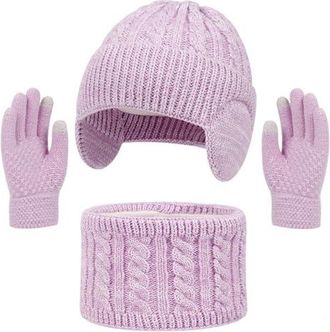Generic Foulard Enfant &Eacute;Charpe Bonnet Et Cache-Cou Tricot&eacute; Pour Moufles Thermiques Tactiles Pour Temps Froid Basiques Classique