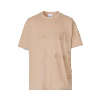 Burberry Homme, Tops, Beige, Taille: XS T-shirt oversize imprim&eacute; Horseferry