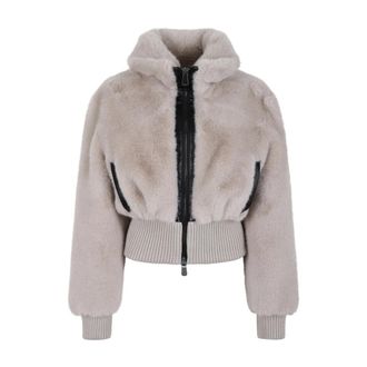 Pinko Faux Fur Kapuzenjacke - - Jackets - Damen - Beige - L