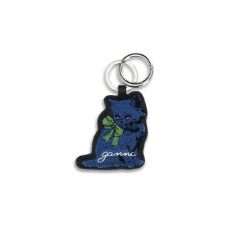 Ganni Kitty Keyring - - Accessories - Damen - Blau - ONE SIZE
