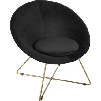 Atmosphera Atmosphera - Fauteuil Velours Noir Evan
