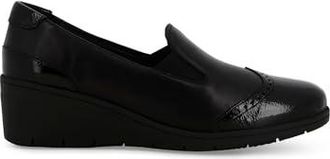 Melluso Mocassin Confortable pour Femme en Cuir Noir Souple et Cuir Verni k91615z 38