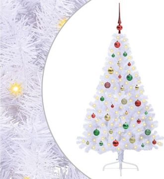 vidaXL K&uuml;nstlicher Weihnachtsbaum Wei&szlig; 150 cm PVC und Stahl vidaXL