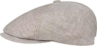 Stetson Casquette en Lin Brooklin Femme/Homme - Made in The EU Bonnet DEte Herringbone avec Visiere, Doublure Printemps-ete Ete - XL (60-61 cm) Beige