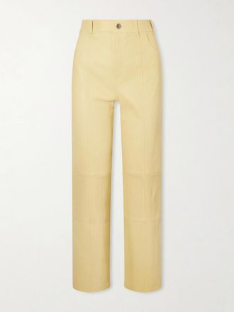 Stouls Pantalon Droit En Cuir Benny - Jaune