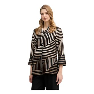 Joseph Ribkoff Femme, Blouses et Chemises, Noir, Taille: 44 FR Haut daffaires ray&eacute; &agrave; col