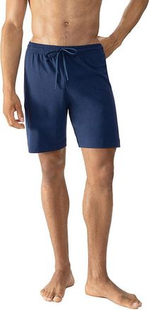 Mey Mey Herren Pyjamashorts blau Jersey-Baumwolle unifarben