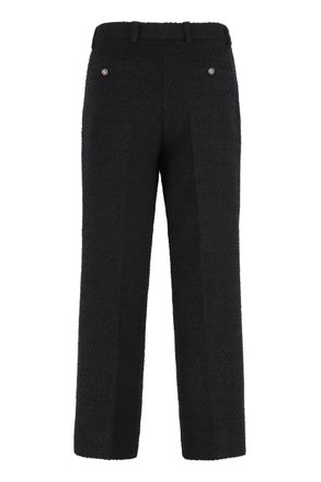 Gucci Womens Wool-Blend Straight Trousers Black Shell: Wool