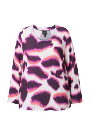 Ulla Popken Druckbluse Blusenshirt bedruckt Rundhalsausschnitt Langarm