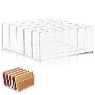 FOMIYES Transparenter Schreibtisch Organizer Aktenhalter aus Leichtem Umweltfreundlichem Material Kompakter Dokumentenablage und B&uuml;cherhalter f&uuml;r B&uuml;ro und Zuh