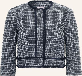 Betty&Co Betty&Co Kastenjacke Aus Bouclé Mit 3/4-Arm blau