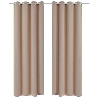 vidaXL 2 pcs Rideau Blackout Occultant Cr&egrave;me avec OEillets en m&eacute;tal 135x245cm Vidaxl