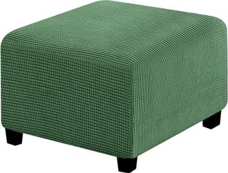 Generic Ottomane Schonbezug Hockerbezug Dehnbarer Atmungsaktiver Waschbarer Ottomanbezug Quadratischer Fu&szlig;hockerbezug Stretch Bezug Weicher Jacquard Hocker Ab