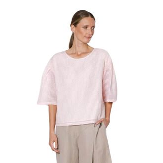 Chie Mihara Volumin&ouml;se Bluse mit Seersucker-Karomuster - - Tops - Damen - Rosa - M