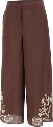 Marella Femme, Pantalons, Brun, Taille: 36 FR Wide Pantalons