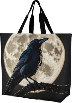 Generic Corbeau Noir &Agrave; La Pleine Lune Sac A Main Femmes D&eacute;contract&eacute; Sacs Grand Sac &Agrave; Bandouli&egrave;re Pour Shopping Gym Universit&eacute;