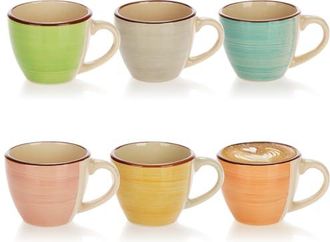 Com-Four 6x tasses &agrave; expresso en c&eacute;ramique jusqu &agrave; 125 ml - tasses &agrave; moka color&eacute;es - petites tasses &agrave; caf&eacute; faites &agrave; la main pour expresso, moka (06 pi&egrave;ces - ve