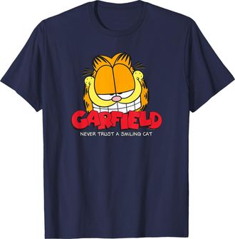 Garfield Retro Comic Gesicht Design lächelnde Katze Humor Kunstwerk T-Shirt