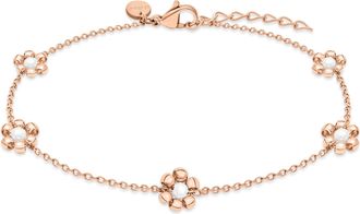 s.Oliver Bracelet - Elegantes Armband aus poliertem Edelstahl - ros&eacute;gold - Rolokette verstellbar bis 21 cm - wasserfest & hautfreundlich