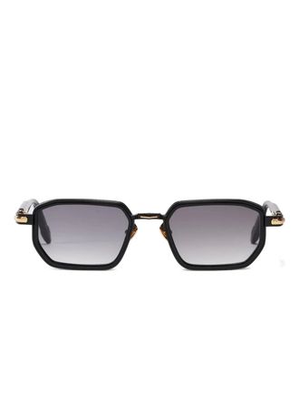John Dalia lunettes de soleil Miles &agrave; monture g&eacute;om&eacute;trique - Noir