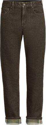Lands End Stretch-Denim Jeans mit Komfortbund und Flanellfutter, Classic Fit, Herren, Größe:48-50 76 regular, Braun, Baumwoll-Mischung, by Lands End