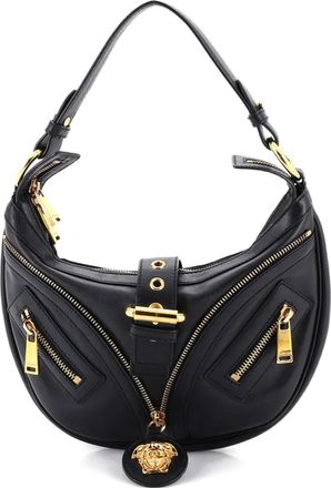 Versace Repeat Leather Small hobo bag - Schwarz