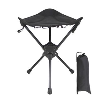 Generic Klappstuhl - Drehbarer Angelstuhl f&uuml;r Camping, tragbarer Outdoorhocker mit faltbarer R&uuml;ckenlehne, bequemer Sitz f&uuml;r Strandgarten Picknickjagd Aktiviti