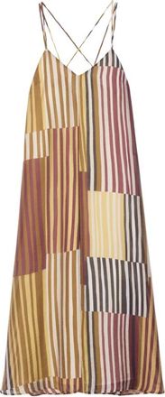 ottod'Ame Femme, Robes, Multicolore, Taille: 38 FR Robe Patchwork &agrave; Rayures