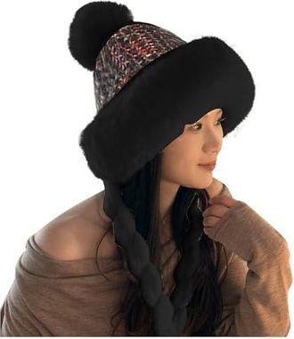 Generic Bonnet Femme Hiver Bonnet Femme Chapeau Femme Hiver Confortable Classique - Bonnet Faux Pompon Hiver, Cache-Oreilles Tricot&eacute;s, Chaud pour Ext&eacute;rieur, S