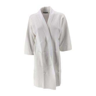 La Fileria Cardigan lungo - - Knitwear - Damen - Wei&szlig; - L