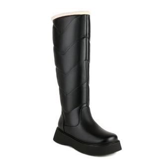 Generic Bottes de neige thermiques pour femme - &Agrave; talon rond - Imperm&eacute;ables - Tendance - Chaudes - En peluche, Noir, 37.5 EU