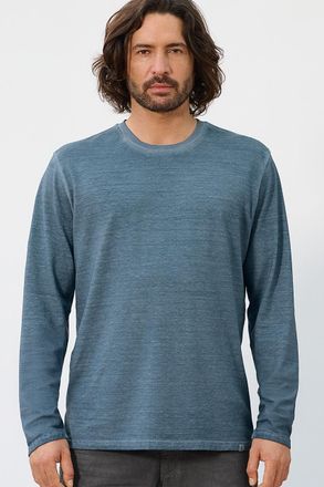 Hempage Hempage Herren vegan Langarmshirt Used Look Taubenblau
