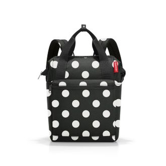 Reisenthel allrounder R dots white - Rucksack und Tragetasche in einem - Mit Stecklasche für Reisetrolleys