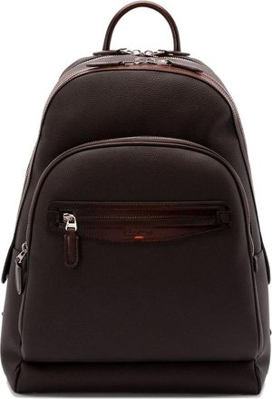 Santoni Homme, Sacs, Brun, Taille: ONE Size Sac &agrave; dos en cuir