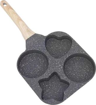 Generic Po&ecirc;le &agrave; oeufs poch&eacute;s - Cuiseur &agrave; oeufs frits pour 4 tasses, moule &agrave; oeufs multifonction, po&ecirc;le &agrave; oeufs r&eacute;sistante aux rayures, po&ecirc;le &agrave; frire lavable a