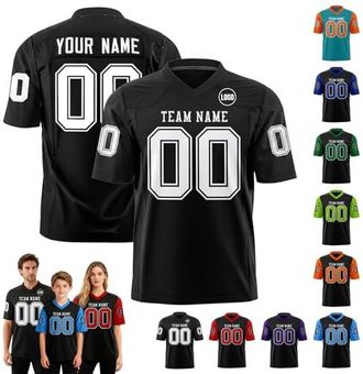 Generic Maillot de Rugby Personnalisable - Customisation int&eacute;grale (Logo, Nom, Num&eacute;ro) pour Hommes, Femmes, Enfants - Haut de Sport (Noir)